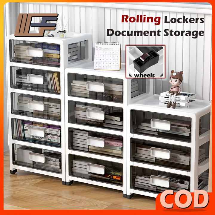 Multi-functional cabinet with drawers and wheels perfect for organizing your home office ...