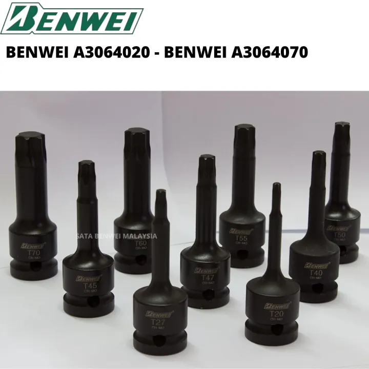 BENWEI 1/2'' DR. IMPACT BIT SOCKET, TORX / STAR BITS SOCKET / TORX BITS SOCKET / T SIZE SOCKET ...