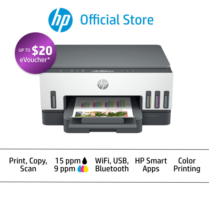 HP Smart ink tank 720 Wireless All-in-one color inkjet printer-print ...