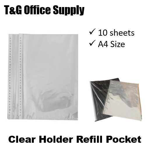 A4 Clear Holder Refill Pocket (10 Sheets/Pkt) | Lazada
