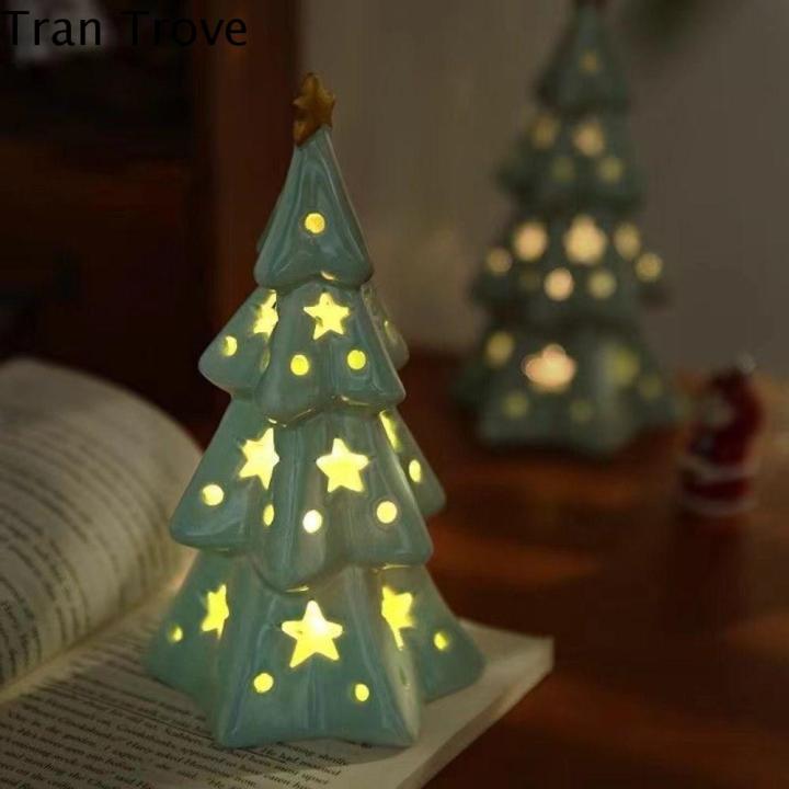 TREND TROVE Bell Christmas Tree Figurine Flameless Stars Christmas Tree ...