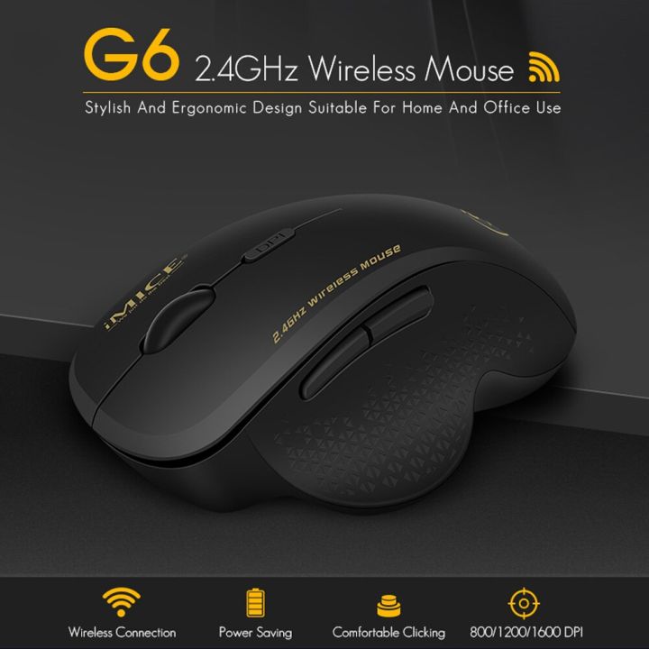 Wireless Mouse Computer 2.4 Ghz 1600 DPI Ergonomic Mouse Power Saving ...