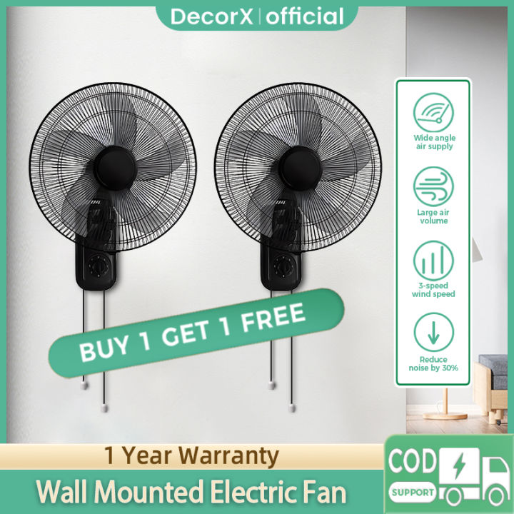 DecorX Wall Fan Electric Fan 16 Inch Mini Portable Wall-mounted Fan ...