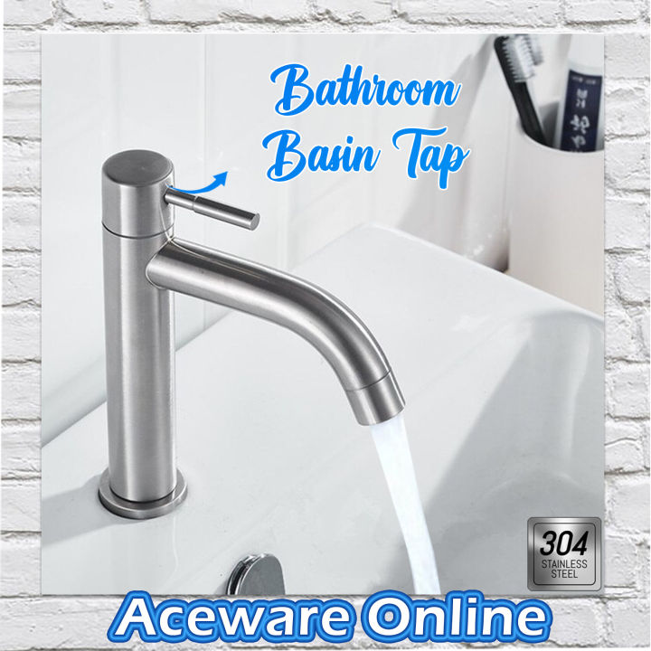 AT-304260SS SUS 304 Stainless Steel Bathroom Basin Tap | Lazada