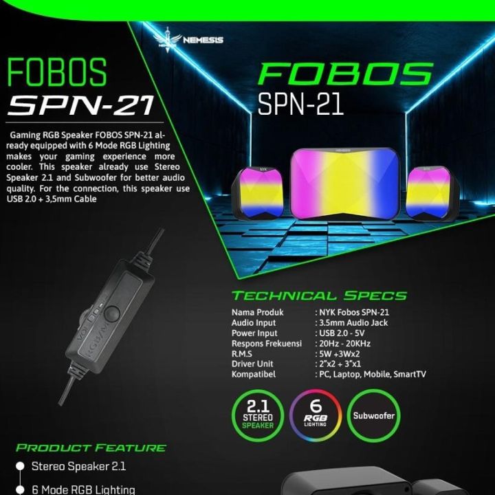 SPEAKER GAMING NYK NEMESIS SP-N21 FOBOS RGB | Lazada Indonesia