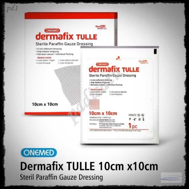 Dermafix Tulle 10x10 cm Plester Luka Dengan Antibiotik Paraffin Gauze ...