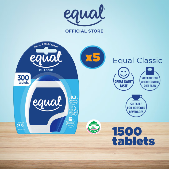 (Bundle of 5) EQUAL CLASSIC 300 tablets, 0 Calorie Sweetener Tablets ...