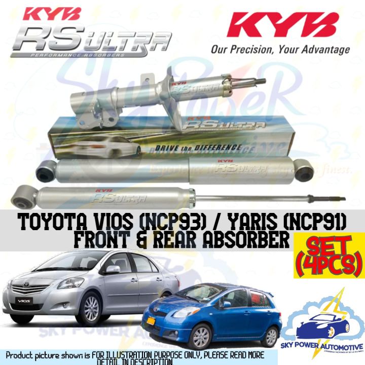 TOYOTA VIOS (NCP93) / YARIS (NCP91) KAYABA (KYB) RS-ULTRA SHOCK ABSORBER (FRONT 2PCS + REAR 2 ...