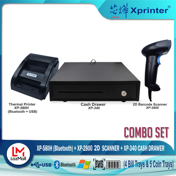 Handheld Barcode Scanner And Printer Combo