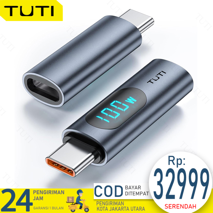 TUTI 100W Typec Kabel Data Tester Tampilan Voltmeter Pemantauan ...