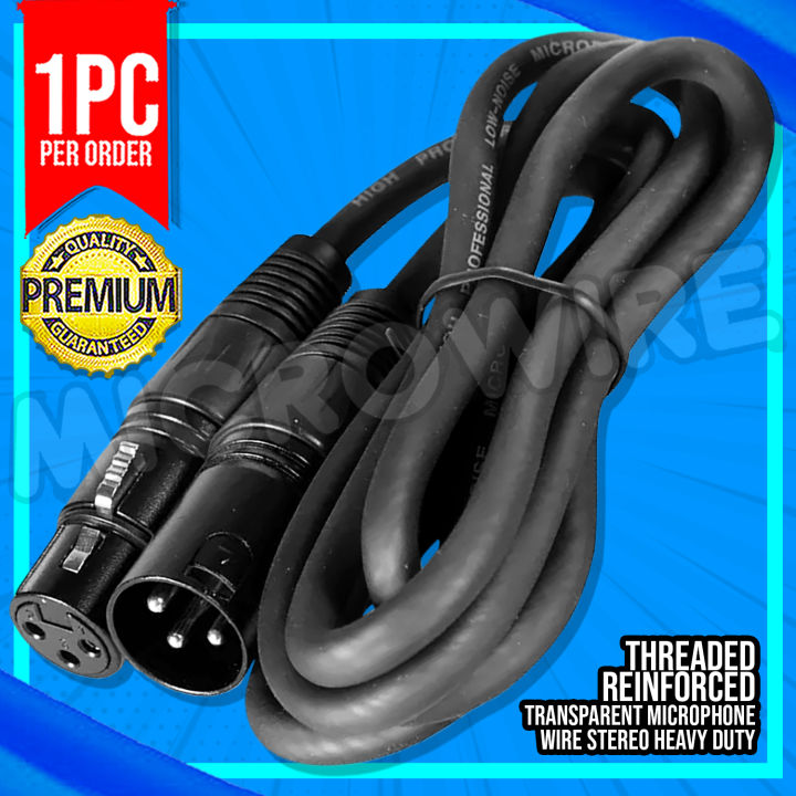 Premium 3-Pin Male XLR to Female XLR Microphone Cable Plug for Audio ...