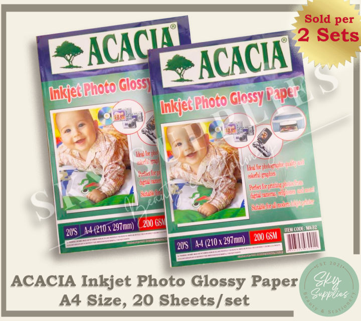 2sets Photo Glossy Paper 20sheets (Acacia) | Lazada PH