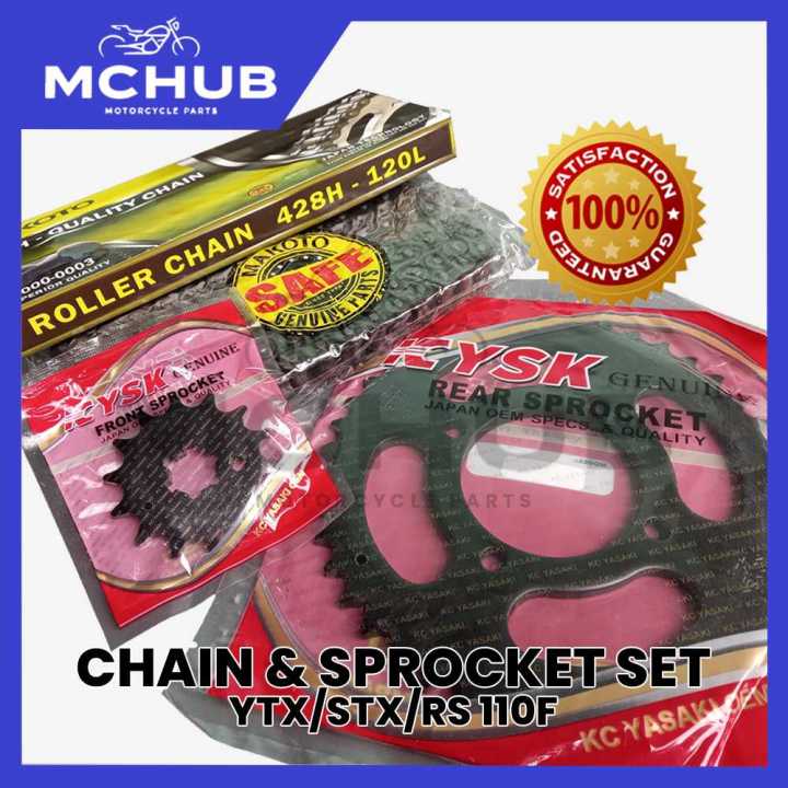 Chain and Sprocket Set YTX 125/STX/RS 110F (38/42/45/48T) | Lazada PH