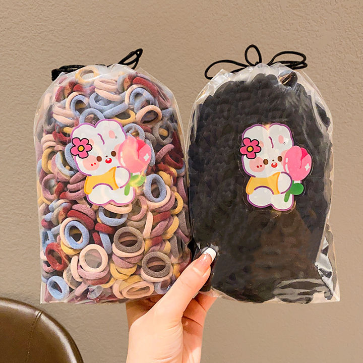 Ikat Rambut Isi 200 Pcs Kunciran Rambut Anak Tali Rambut Elastis Model ...