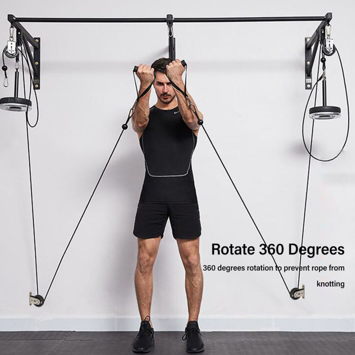 GYM Pulley Blocks Wall Mount FIXED Pulley ล้อหมุน 360 องศาสำหรับ LAT ...