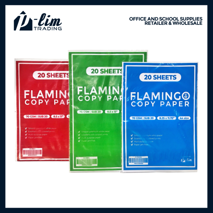 Flamingo Copy Paper 70gsm Sub 20 Repack 20 sheets | Lazada PH