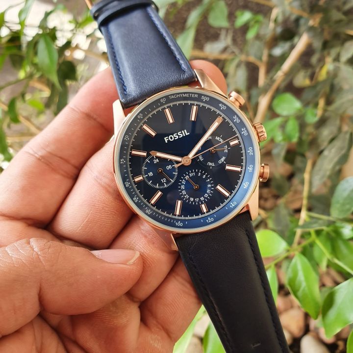 Original Fossil Sullivan BQ2449 Leather Strap Men Chronograph With 1 ...
