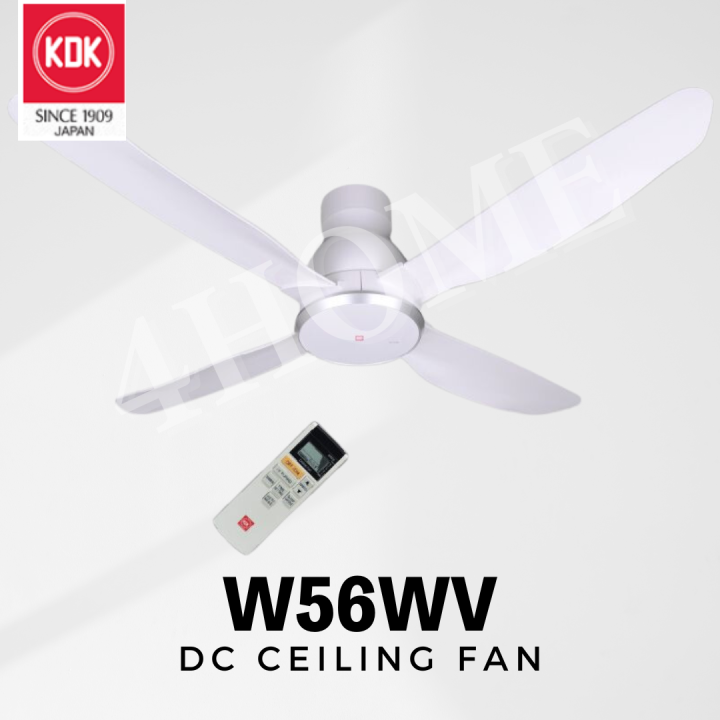 KDK W56WV DC Ceiling Fan 4Blades with Remote Control (White/Black ...