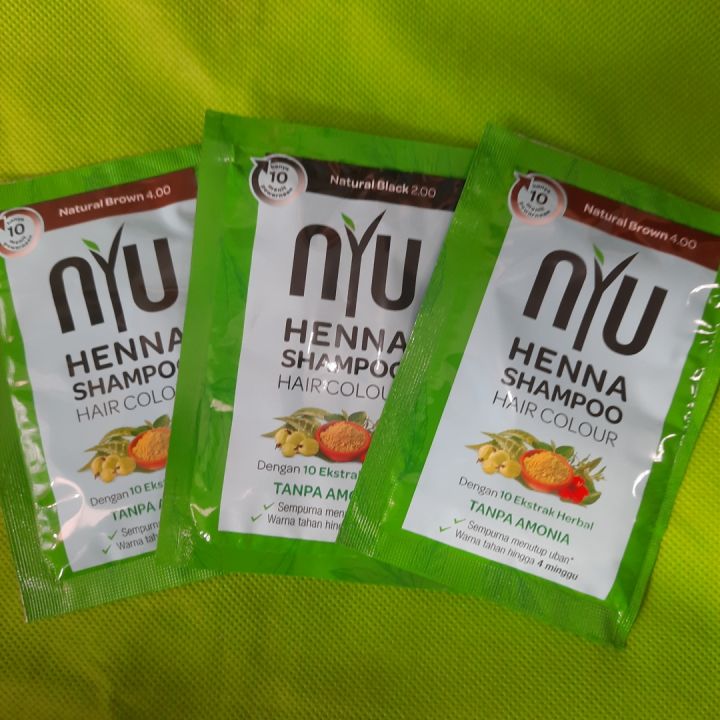 NYU Henna Shampoo Hair Colour Natural Black Natural / Brown 20ml ...