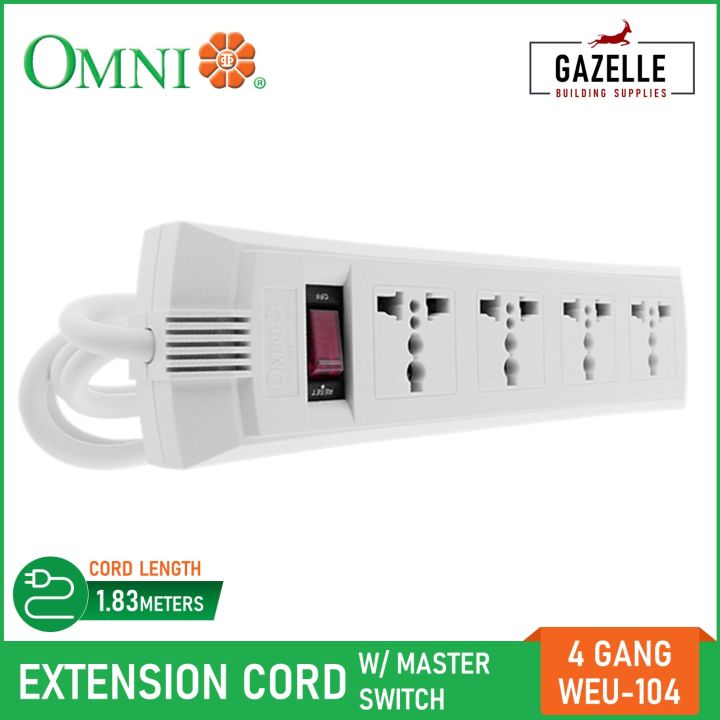 Omni Universal Outlet Extension Cord with Switch 1.83 meter wire - WEU ...