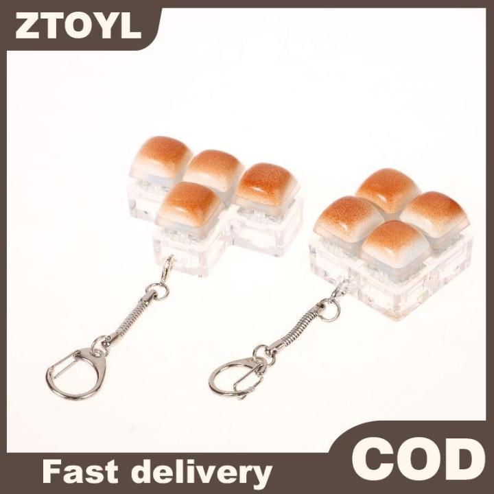 ZTOYL Creative Bread Keyboard Keychain Mechanical Keyboard ...