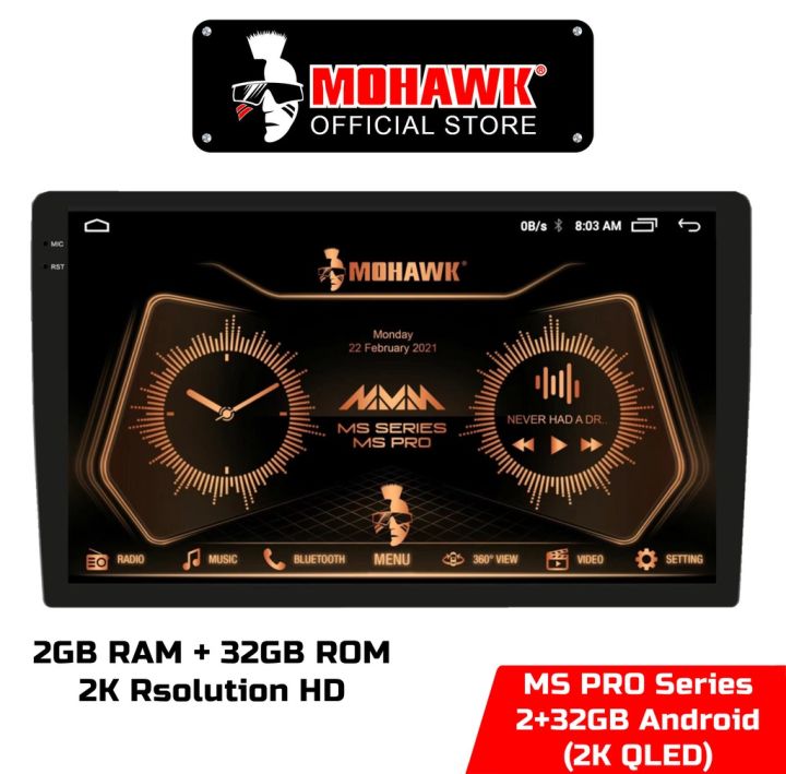 Mohawk MS PRO Series 2K Resolution 2+32GB QLED Car Android Player Plug ...