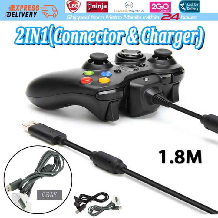 【Local Warehouse】360 Controller Cable Handle Charger USB Cable 2-in-1 ...