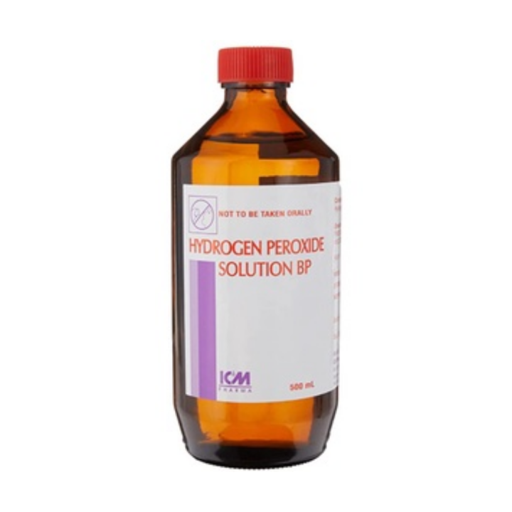 Hydrogen Peroxide Solution BP 3% w/w (10VOL) 500ml ICM PHARMA for wound ...