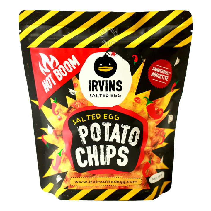 Irvins Salted Egg Hot Boom Potato Chips (105g) | Lazada PH