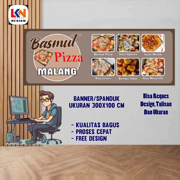 spanduk banner basmut fizza | Lazada Indonesia