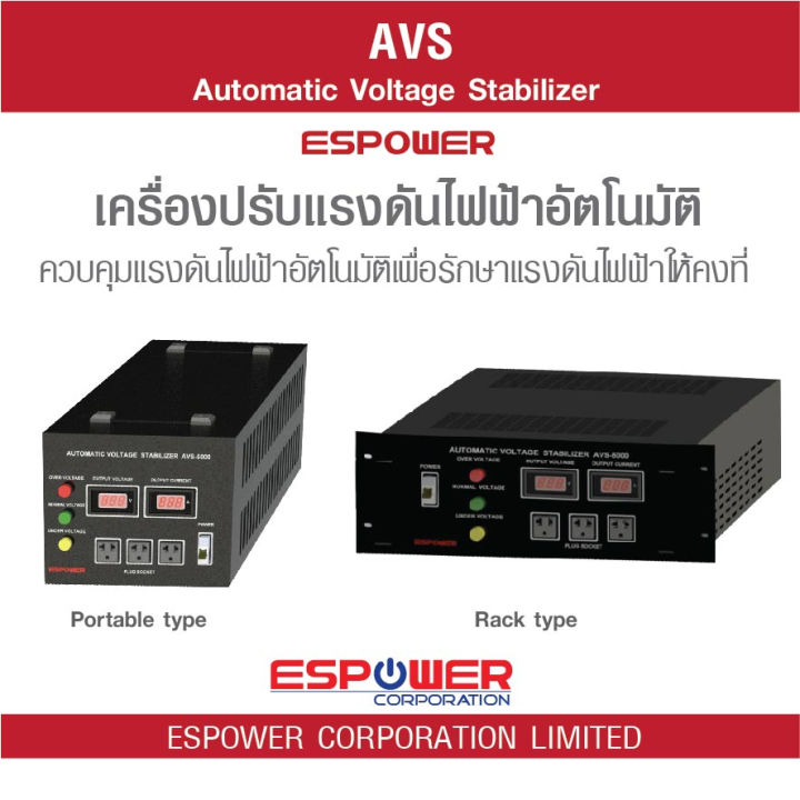 ESPOWER Automatic Voltage Stabilizer (AVS) เครื่องควบคุมแรงดันไฟฟ้าอัตโนมัติ | Lazada.co.th