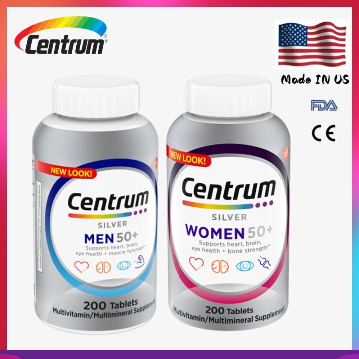 Centrum Silver Multivitamin for Men/Women 50+ years, Multimineral ...