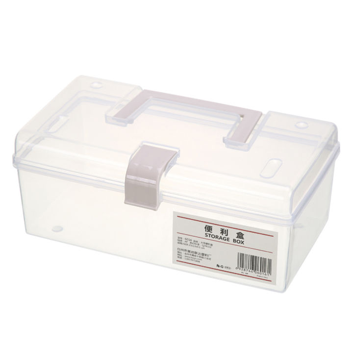 Portable Multi-use Clear Plastic Storage Container Box with Handle ...