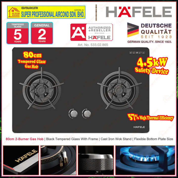 Hafele Gas Hob 2-Burner 80cm Built-in Gas Hob (4.5kW) With Safety ...