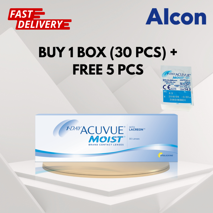 1 Day Acuvue Moist (30 pcs+5 pcs FREE) Daily Contact Lens | Lazada
