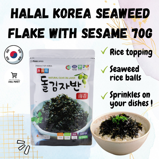 Halal Korea Seaweed Flake with Sesame 70g for Rice Topping Rice Ball ...