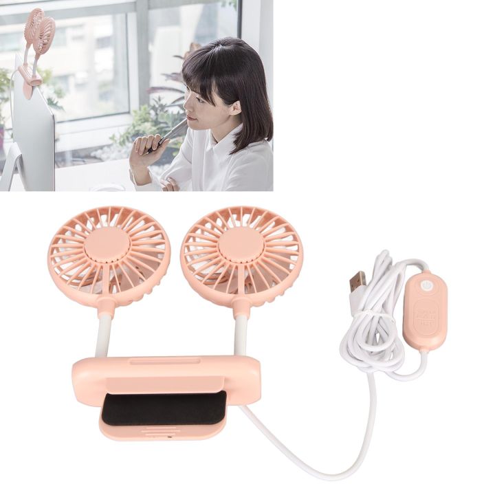 [Lightnice] Monitor Fan 2 Heads 3 Speed Modes 6.6ft USB Cable Noiseless ...