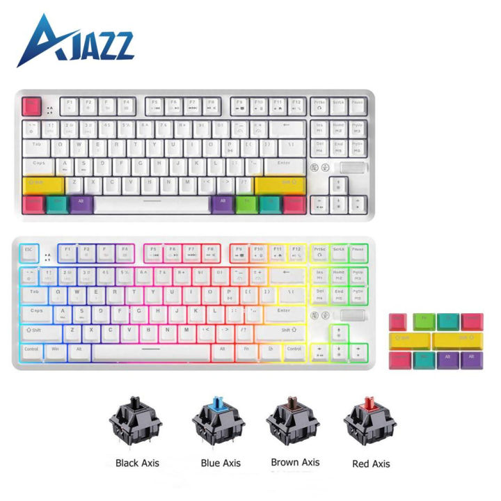 AJAZZ K870T Bluetooth & Wired Dual Mode Keyboard RGB 87 Keys Mechanical ...