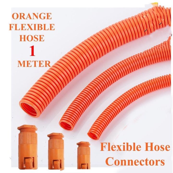 Orange Flexible Hose 1/2 or 3/4 or 1 inch Electrical Conduit in Meters 1 Meter / Connectors ...