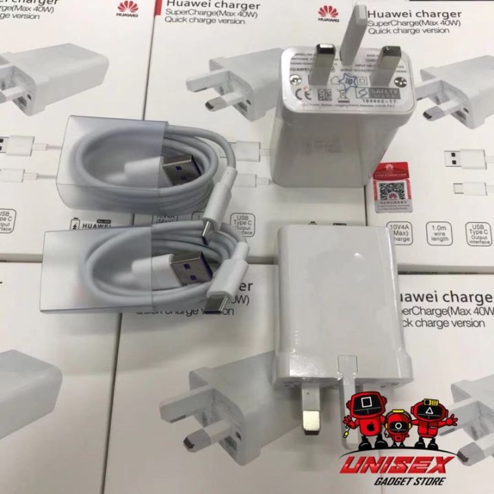 100% Original Huawei Charger Super Fast Charging Max 40w + 5A Cable ...