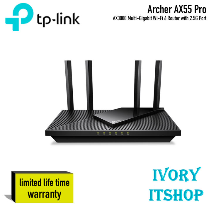 TP Link Archer AX55 Pro AX3000 Multi-Gigabit Wi-Fi 6 Router with 2.5G ...
