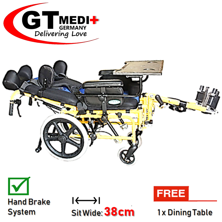 WNL-L38-22 GT MEDIT GERMANY Tight Narrow Lie Down Reclining Wheelchair Foldable Wheel Chair ...