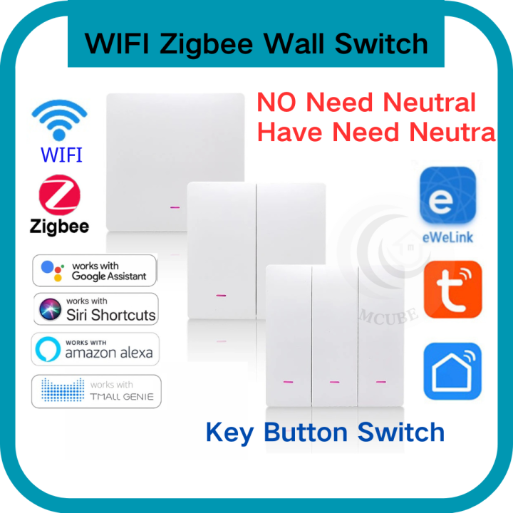 Ewelink Tuya Smart Switch Wifi Zigbee Wall Switch Push Button Wall