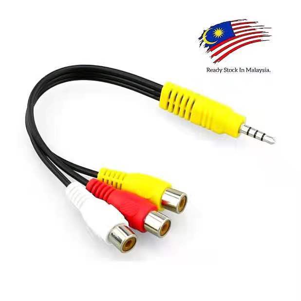 3.5mm Jack Plug Male to 3 RCA Adapter Female Cable for Audio Video AV ... 3.5mm Jack Plug Male to 3 RCA Adapter Female Cable for Audio Video AV ...