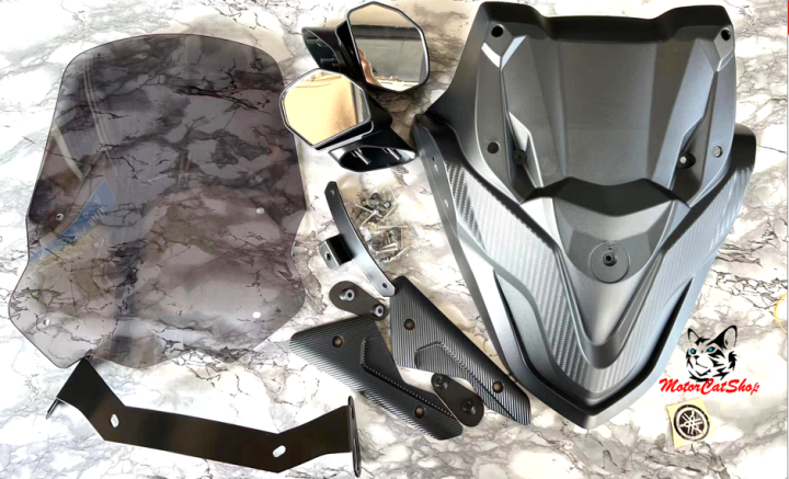 Windshield Nmax V2 With Side Mirror, Full Set PnP, Visor Nmax V2 Siap ...