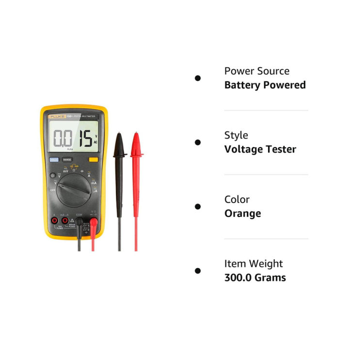 FLUKE 15B+ 4000 Counts Multimeter Portable Digital Multimeter Voltmeter ...