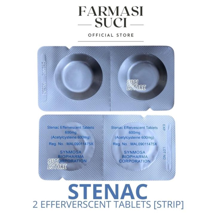 Stenac Effervescent Acetylcysteine 600mg 2 Tablets [STRIP] | Lazada