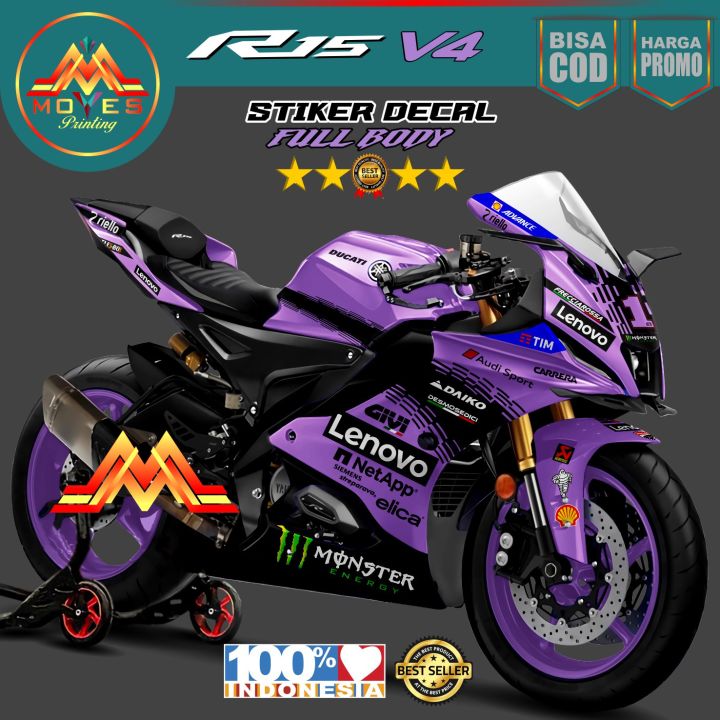 ⭐⭐⭐⭐⭐TERBARU BISA COD. stiker r15 v4 decal stiker r15 v4 full body ...