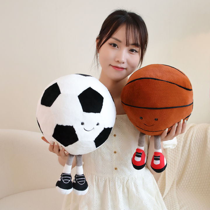 Cute and Funny realistic basketball football rugby stuffed plush toys ...