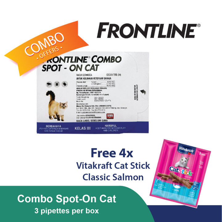 Frontline COMBO Spot-On Cat (0.5ml/pipette, 3 pipettes per box) | Lazada
